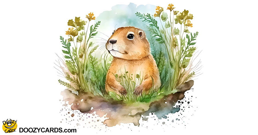 Watercolor Groundhog, View the Popular Watercolor Groundhog eCard